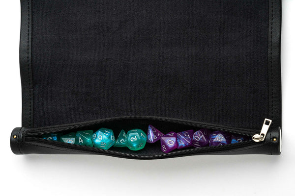 Fanroll: Dice Scroll Rolling Mat and Carrying Case Black – Game Centre Nz